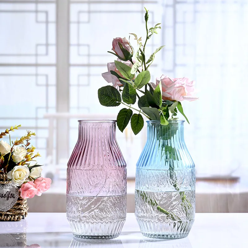 Wholesale Fashion Modern Home Decor Glass Flower Vase Clear Glass Vase ...
