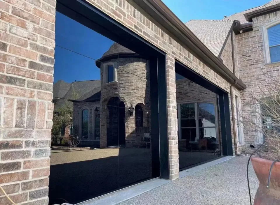 Luxury Modern Full View Glass Automatic Aluminum Sliding Garage Door ...