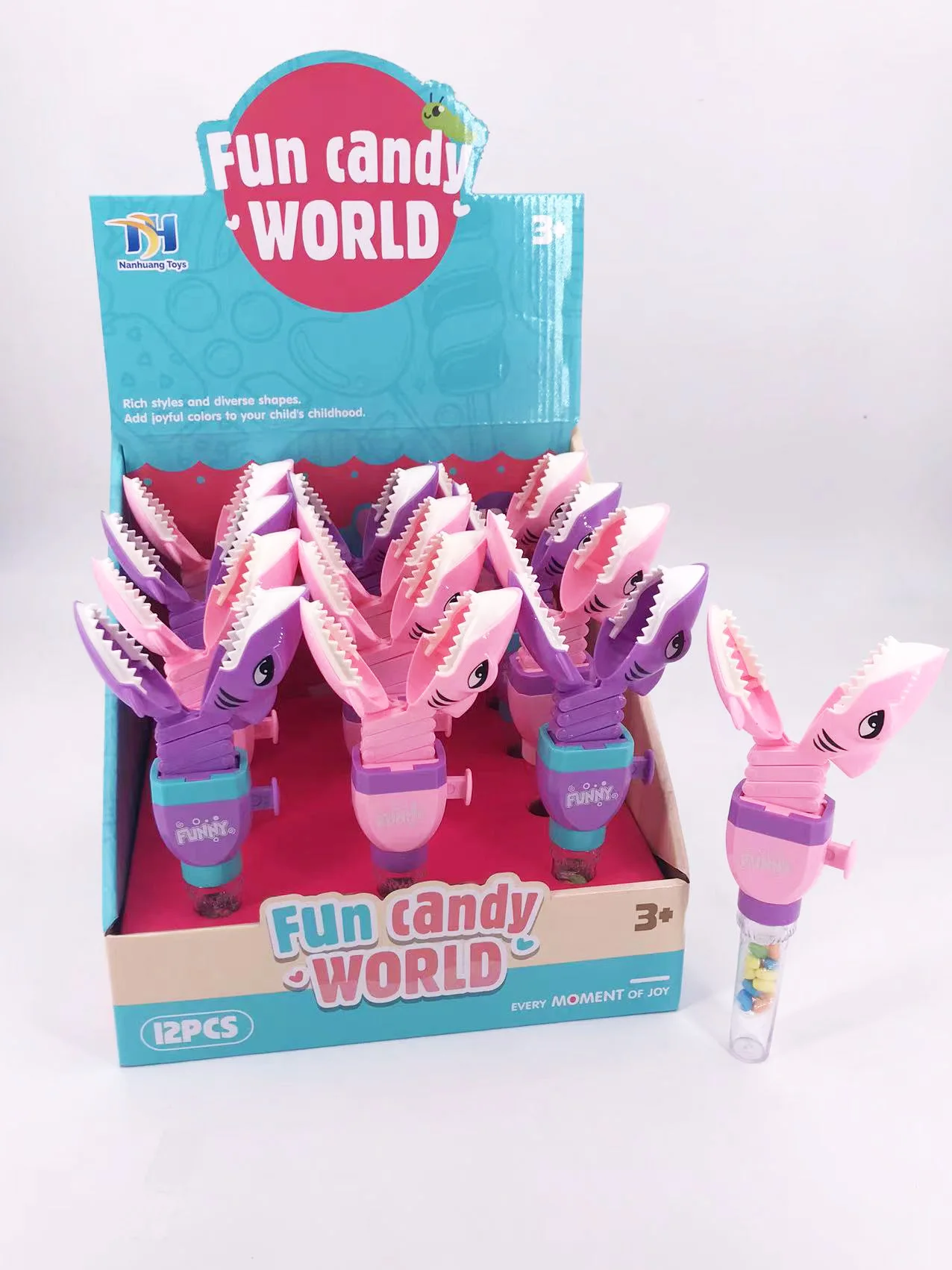 Funky Stretch Shark Plastic Tube Packing Sugar Candy Toys For Children ...