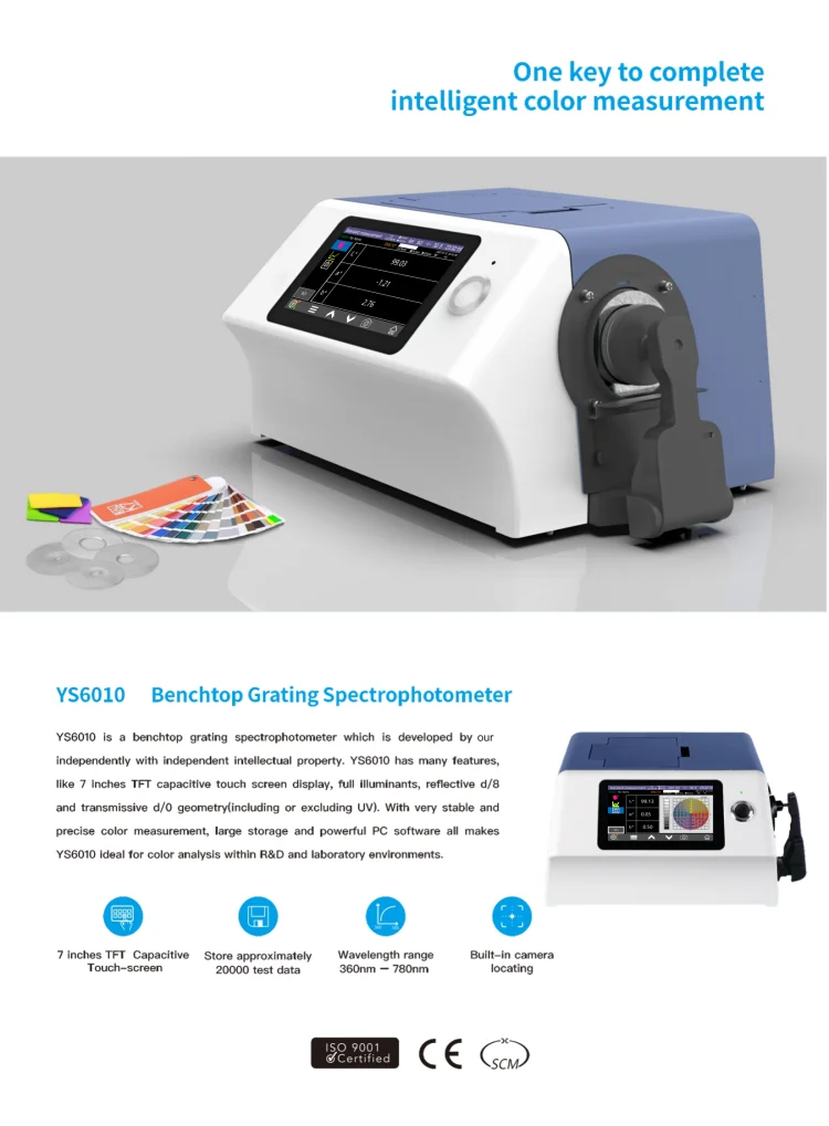 Benchtop Grating Spectrophotometer Ys6010 Touch Screen Display,Full ...