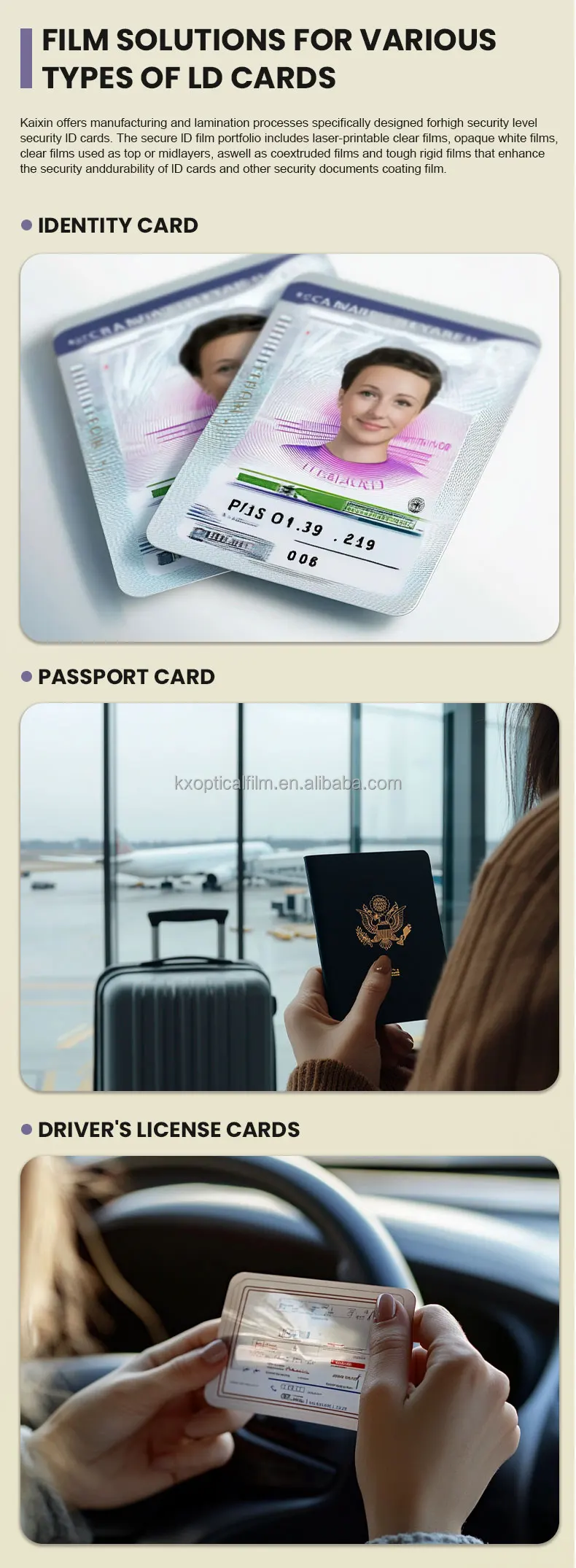 Customized Transparent ID Card Overlay Film Plastic Sheets