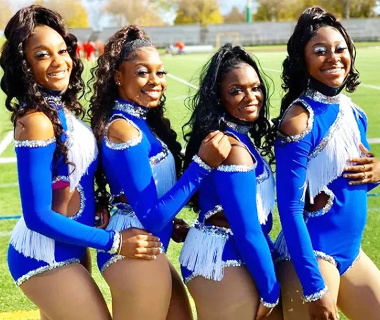 Custom Majorette Uniforms Blue Camo Sexy Girls Fringe Dancewear Outfits ...