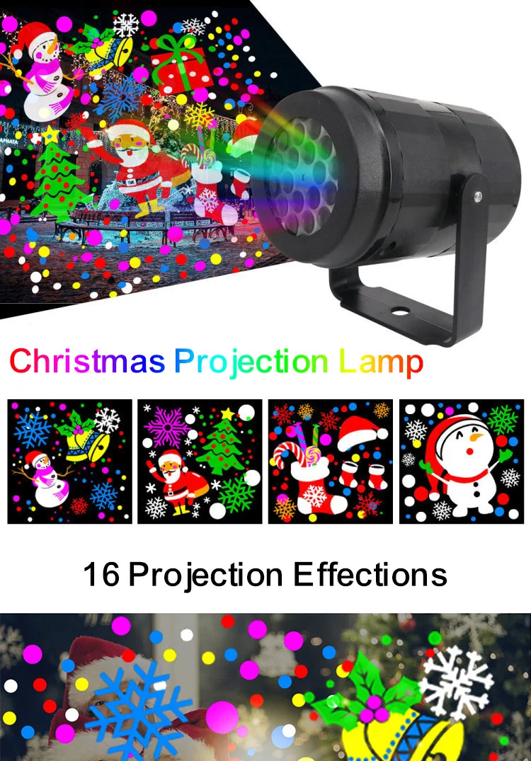 High Quality Cheap Price 16 Patterns Christmas Led Snowflake Lights ...