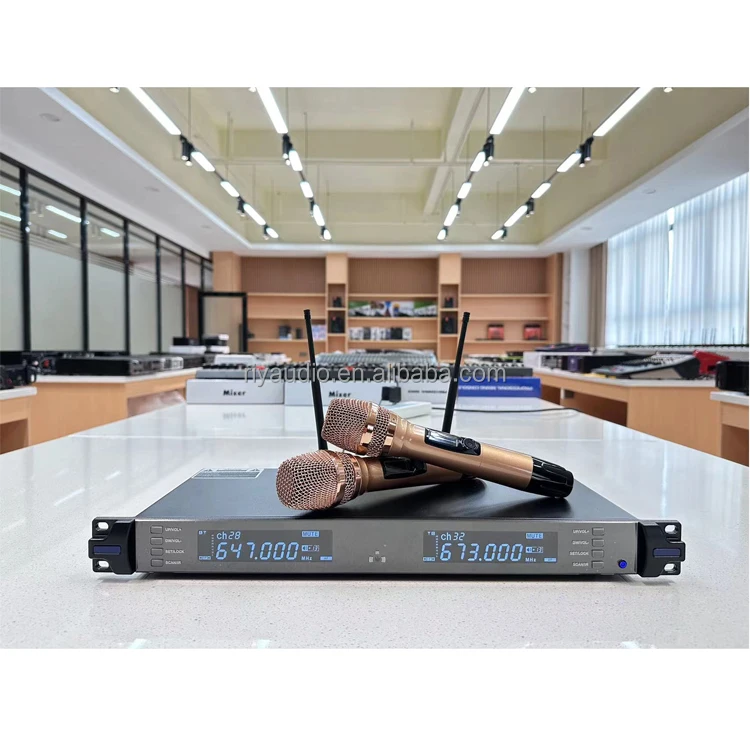 K-450 UHF Dual Channel Infrared Wireless Microphone Handheld Microphone ...