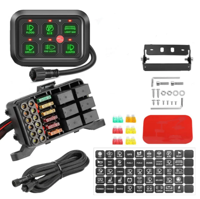 6 Gang Switch Panel Automatic Dimmable Circuit Control Box On-off Led ...