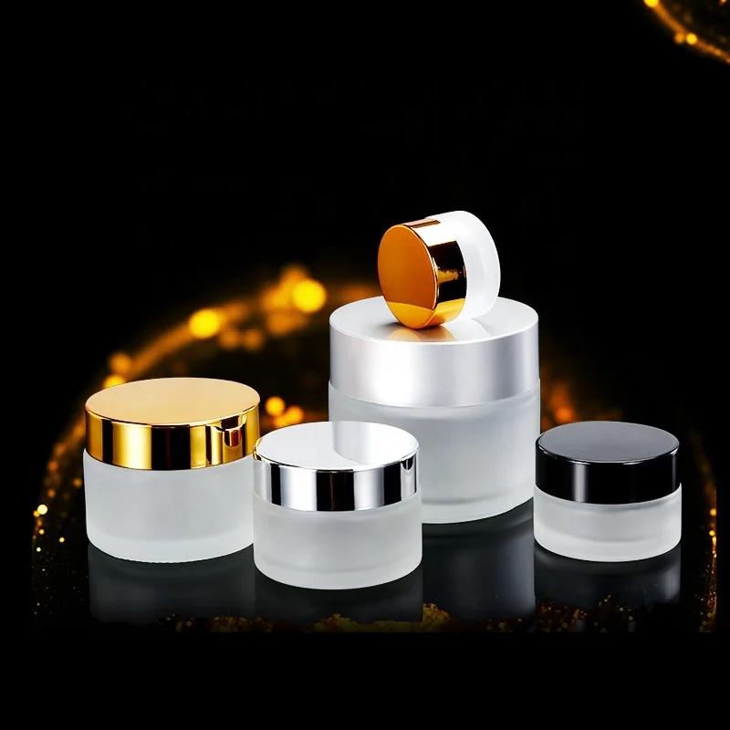 Frosted Glass Jar Cosmetic Glass Jar 5g 10g 15g 20g 30 G 50 G 100 G Eye Cream Jar With Plastic ...