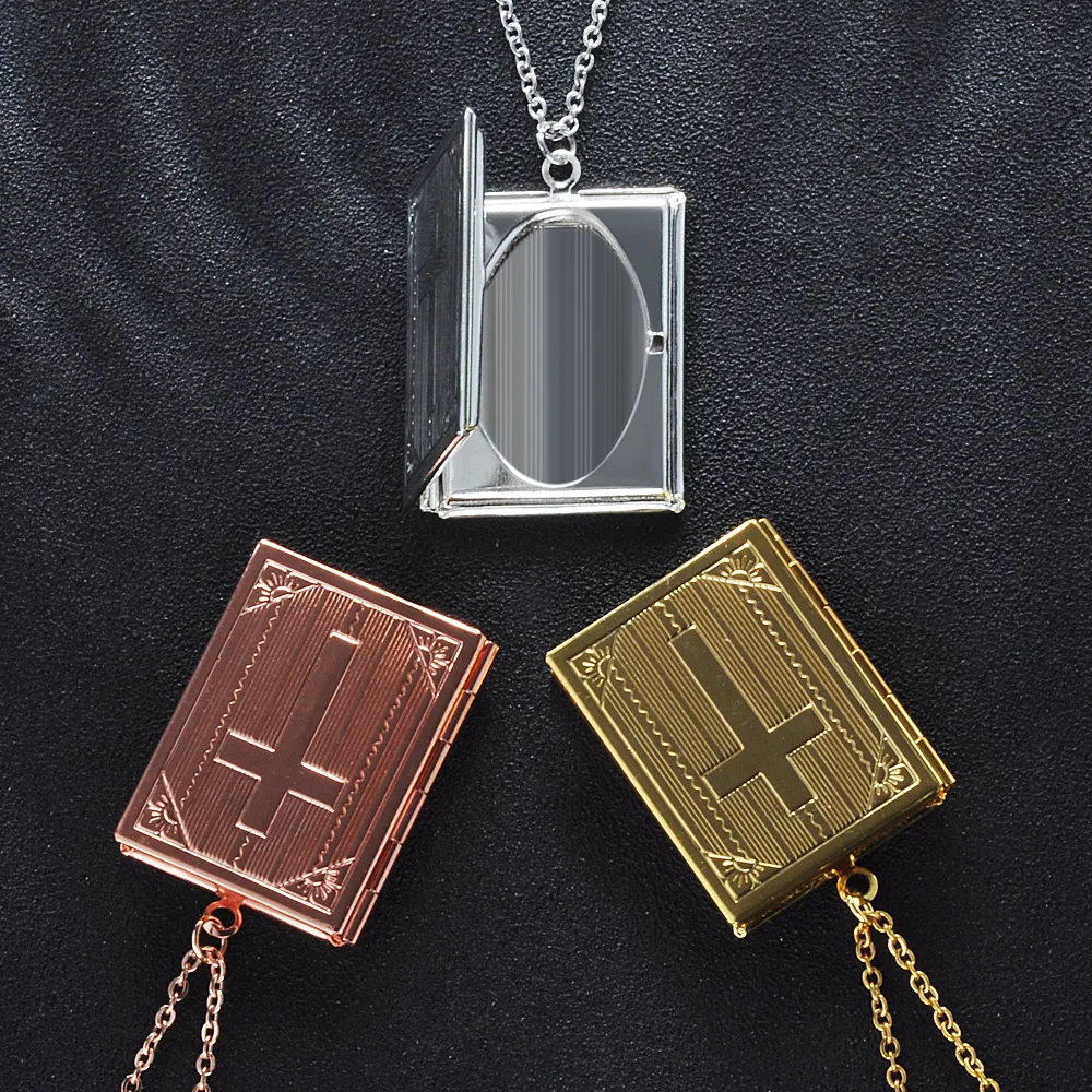 5 Pcs / Lot Personalized Rectangle Frame Pendant Necklace Cross Design ...