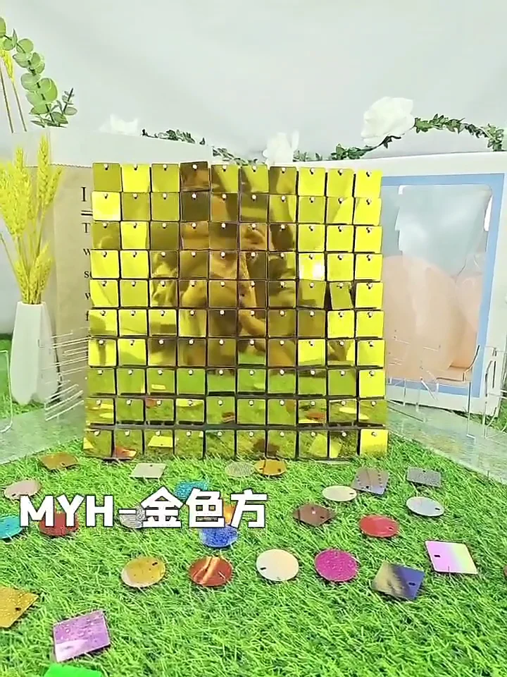 Paneles De Pared Con Brillo Dorado,Decoración De Cumpleaños,Con ...