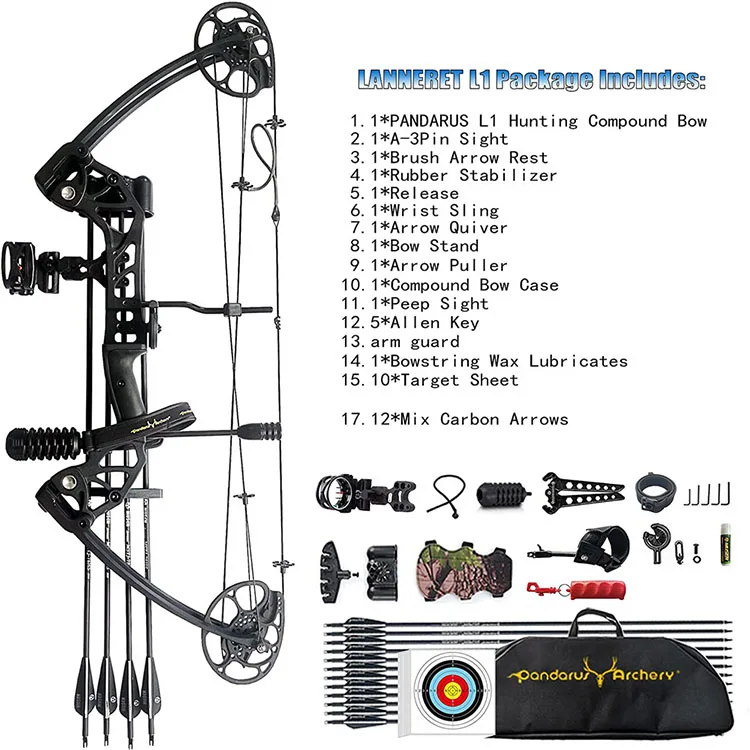 SPG Compound Bow with Fully Adjustable Hard Case and Accessories ...