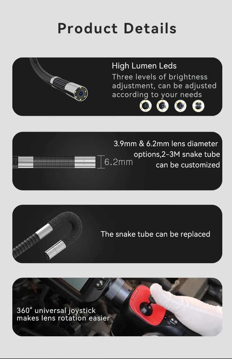 Ralcam 360 Degree Articulating Joystick Engine Cylinder Borescope, With ...
