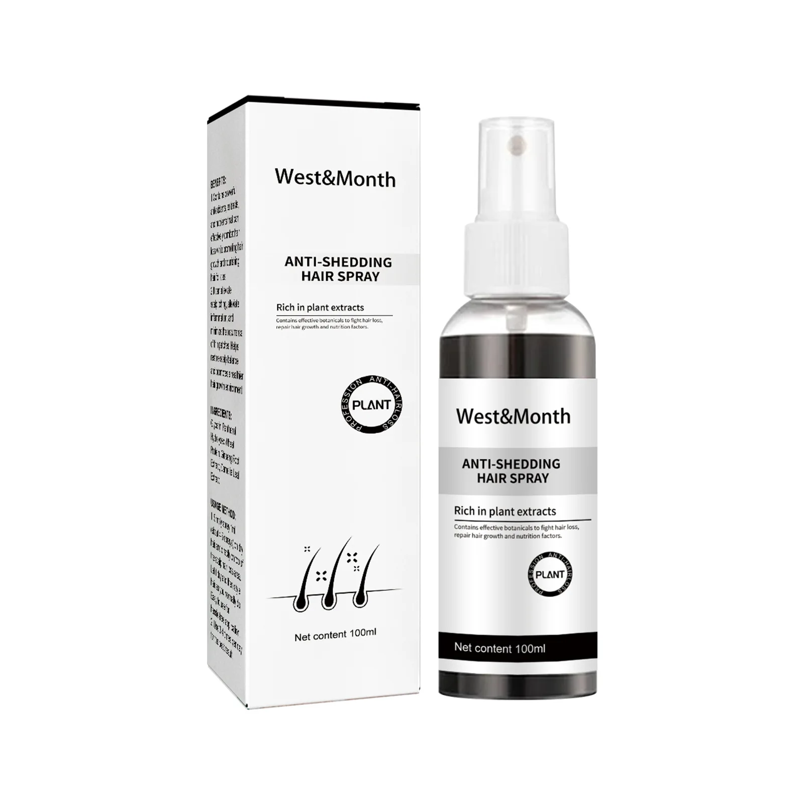 West&Month Improves Hairline Density Strengthens Hair Nourishes Hair ...
