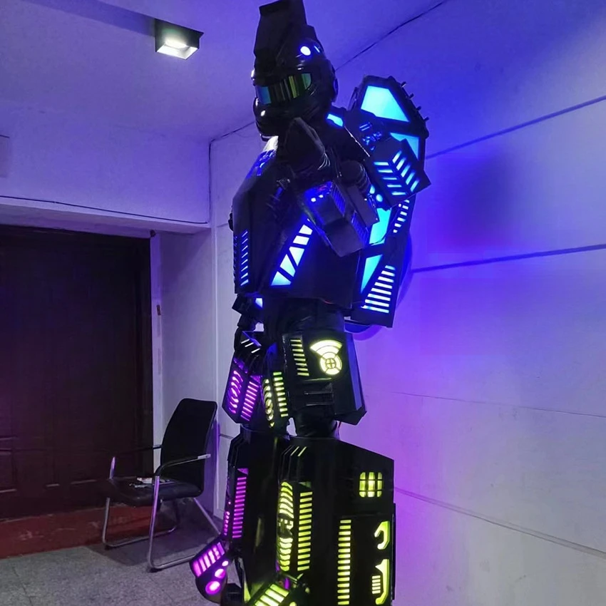 Rgb Change Color Led Robot Costume Night Clubs Party Led Clothing Light ...
