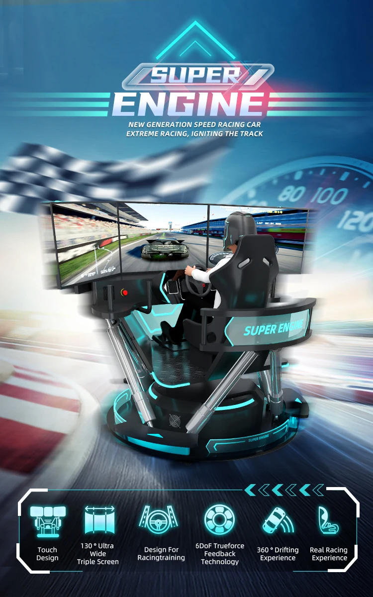 Virtual Reality VR Arcade Game Machine Racing Car Simulator