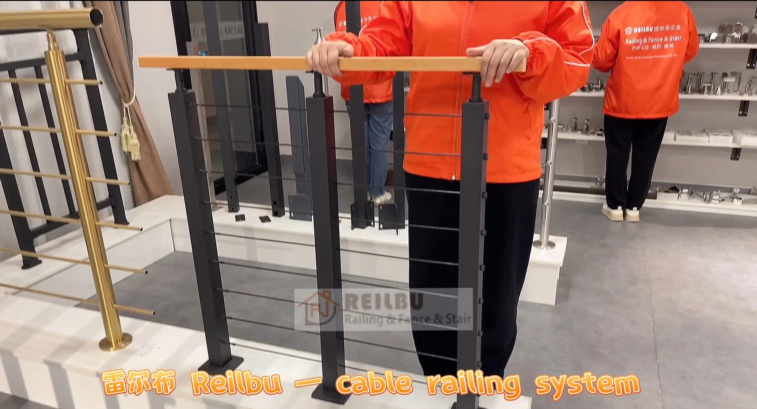 Reilbu Aluminum Cable Railing System Black Cable Railing Kit Top ...