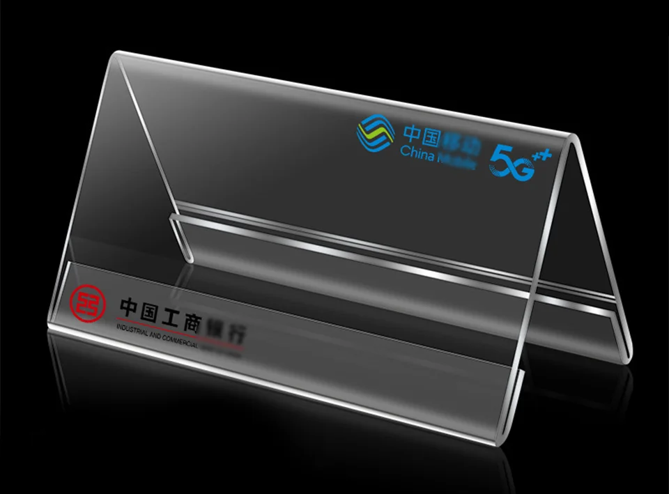 Transparent Acrylic Custom Logo Desktop Triangle Name Plate/sign For ...