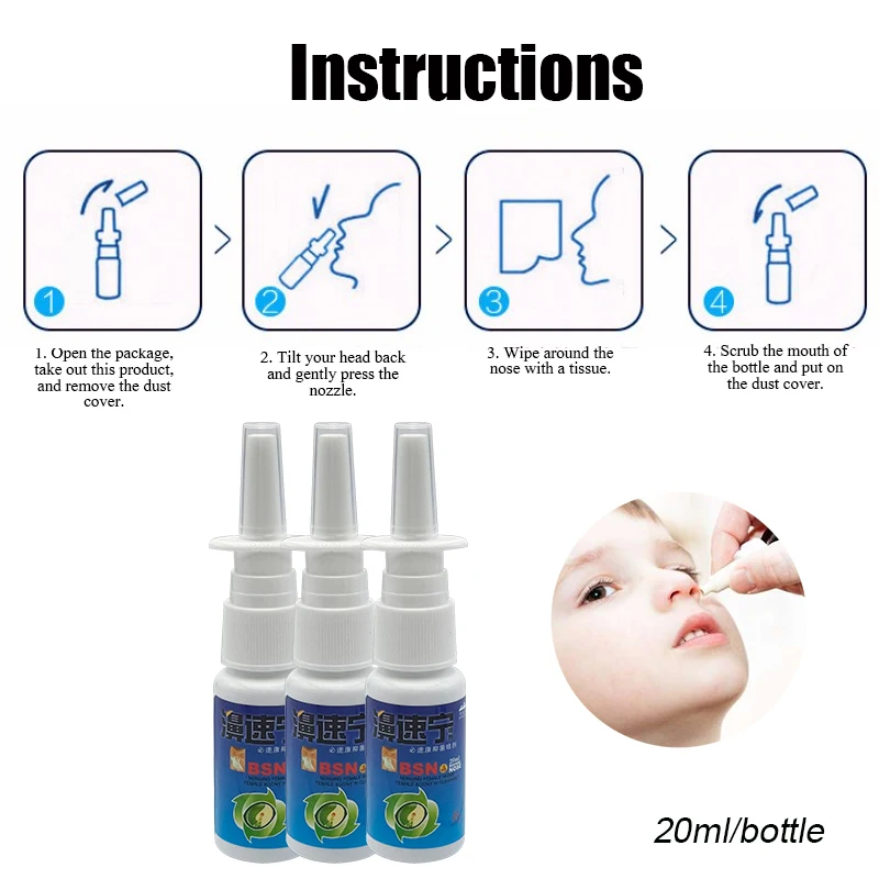 BSN Natural Herbal Nasal Spray Rhinitis Sinusitis Nasal Sprays for ...