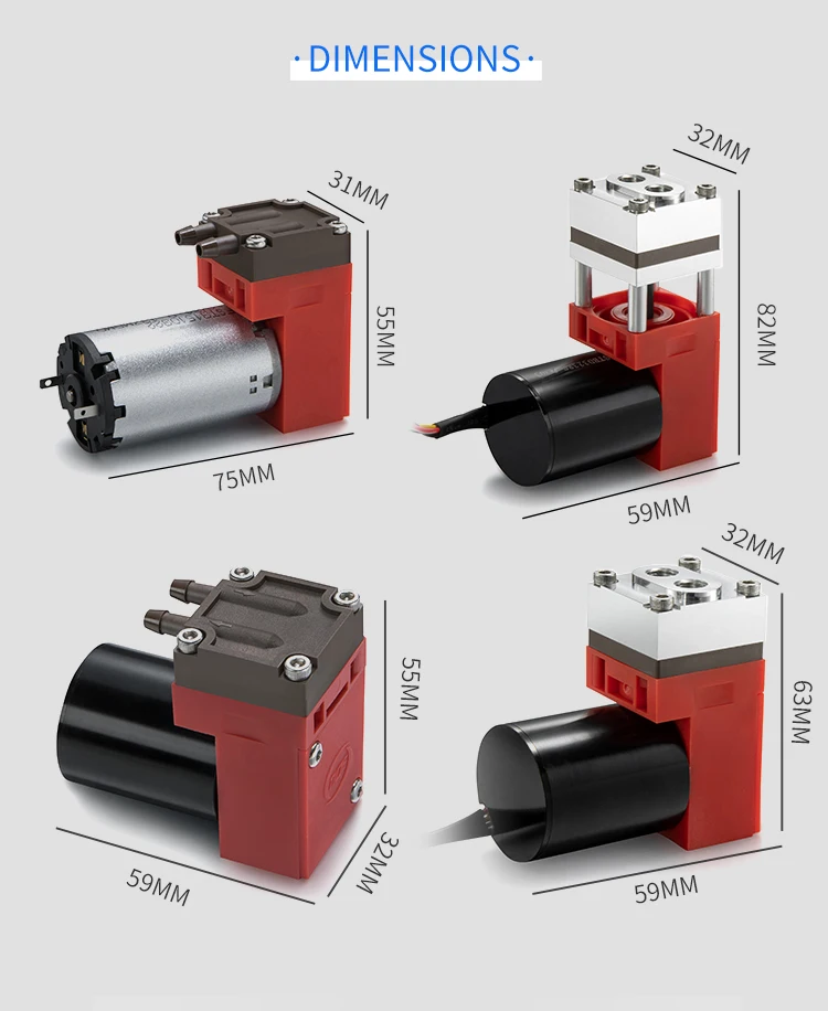 Low Noise 24vdc Mini Diaphragm Air Pump with High Temp Resistance