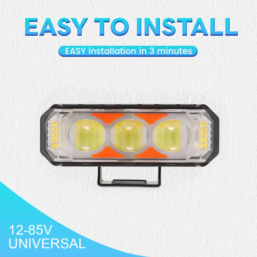 Brightness 2 3 4 Lens Mini Driving Systems Auxiliary Dual Color LED ...