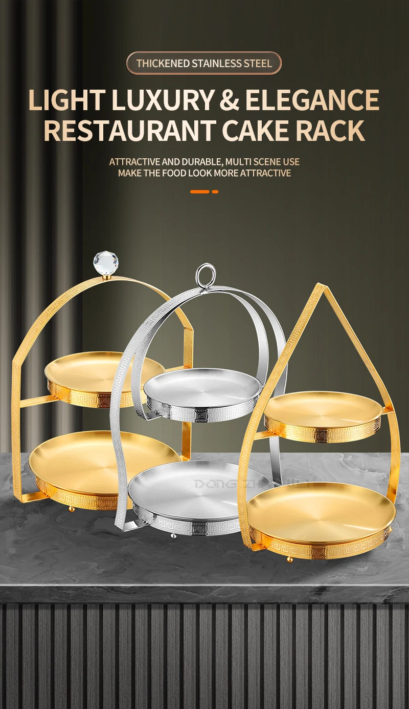 Luxury Gold Plated Buffet Food Display Rack Catering Decorations Silver ...