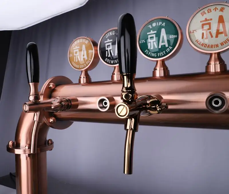 Custom Copper Bridge Beer Column Font 4 Tap Bar Stainless Steel Beer ...