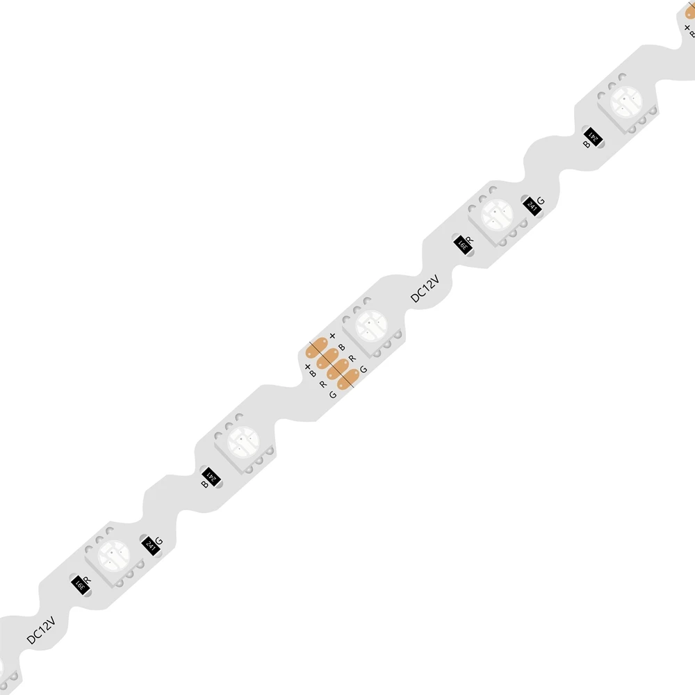 S Shape Cuttable Bendable Led Strip Light Tape 12v Zigzag Style 2835 ...