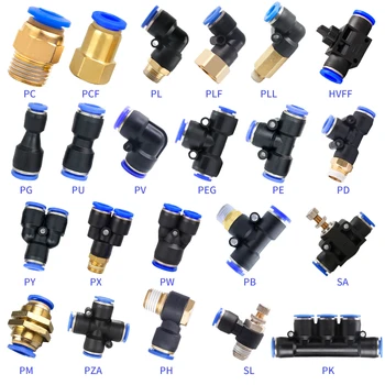 Pu Straight Union Blue Quick Tube Connector One Touch Push In Pipe Air ...