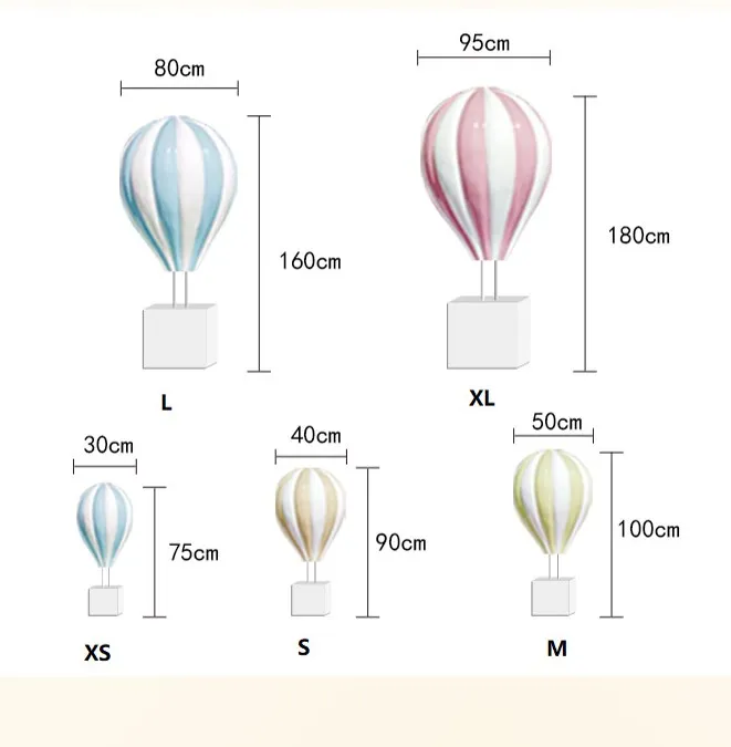 Customized Life Size Fiberglass Hot Air Balloon Decor Prop Hot Air ...