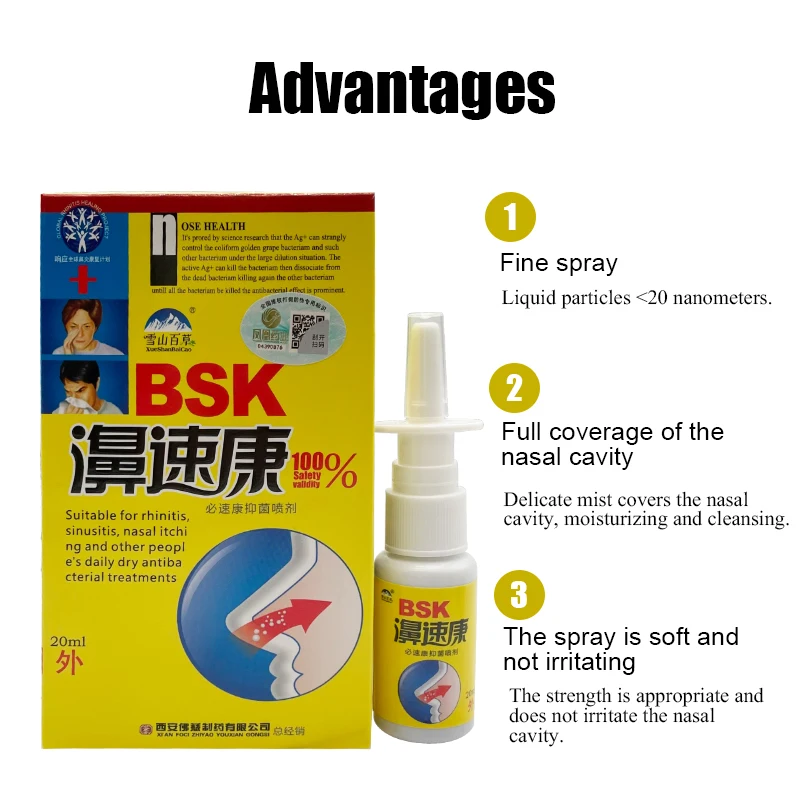 Powerful Rhinitis Nose Spray Sinusitis Nasal Congestion Itching ...