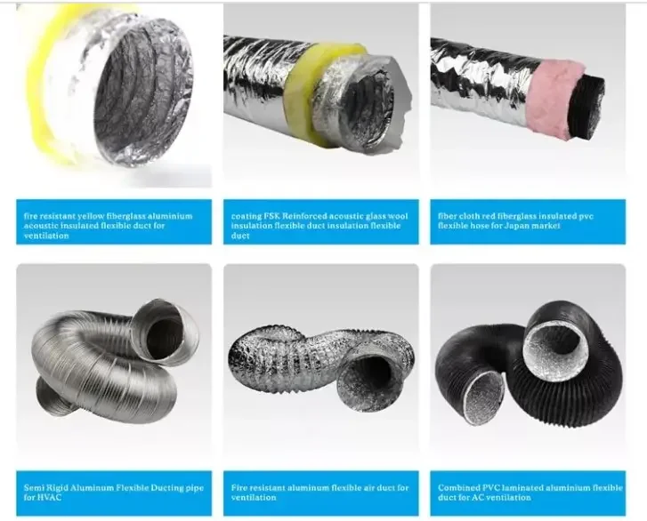 8-inch Fire Retardant Flexible Air Duct for HVAC Systems