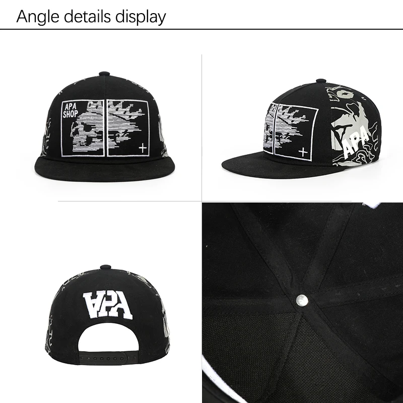 Custom Embroidery 2D/3D logo Snapback Cap Fitted Caps Custom a Frame ...