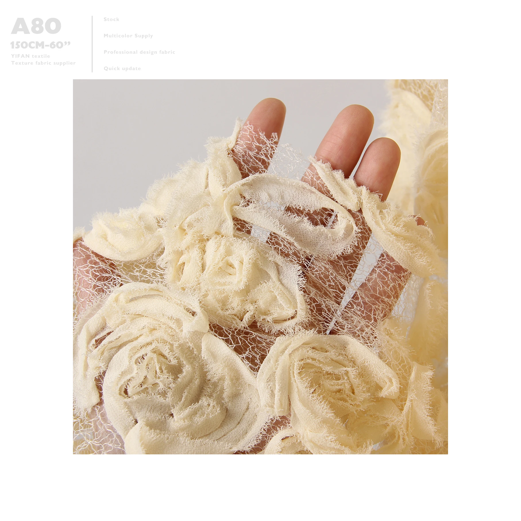 Light Yellow Platycodon Flower Velvet Silk Hollow Out Soft Feel Three ...