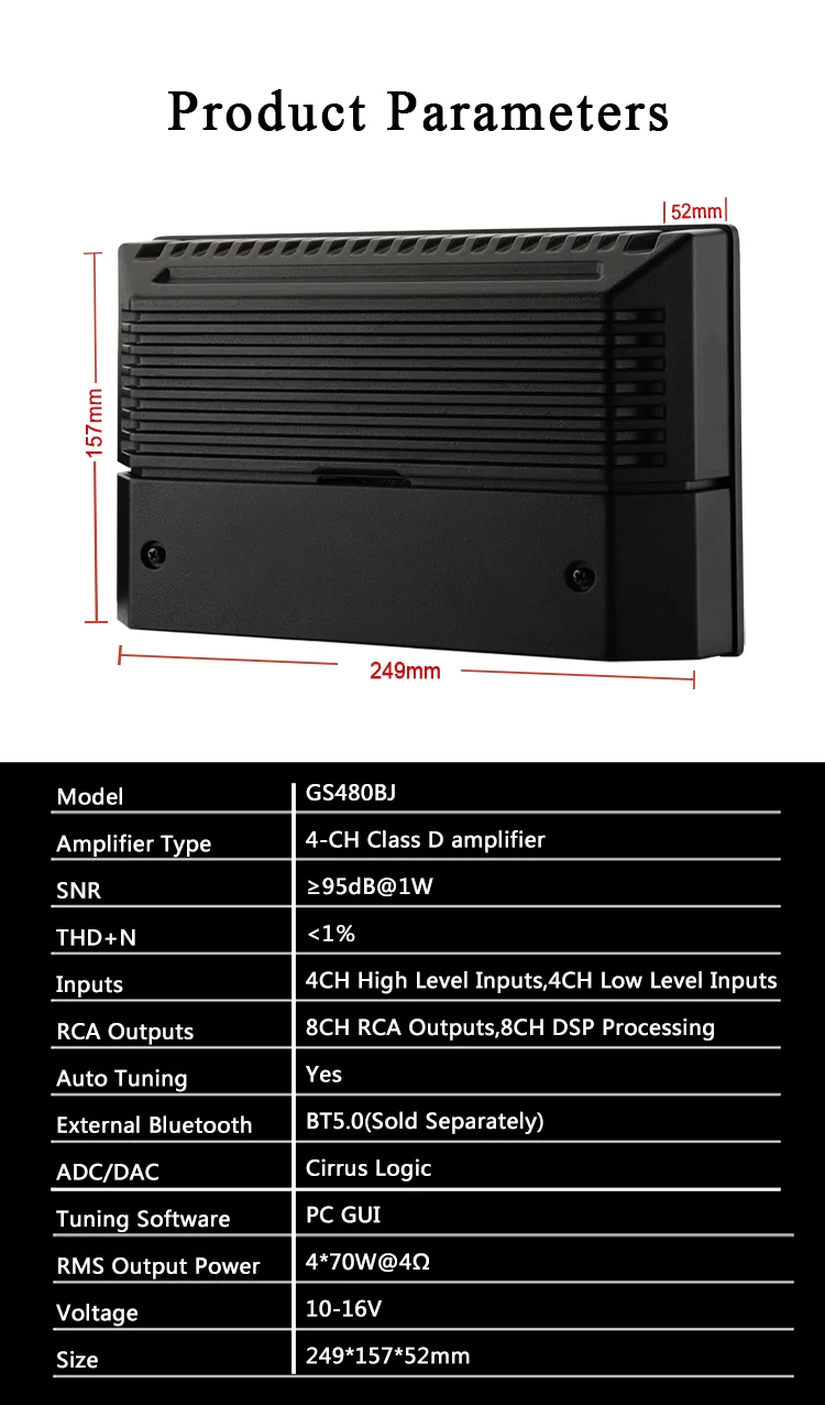 Professional Audio Power Plate Slim Sound System Active Car Amplifier ...