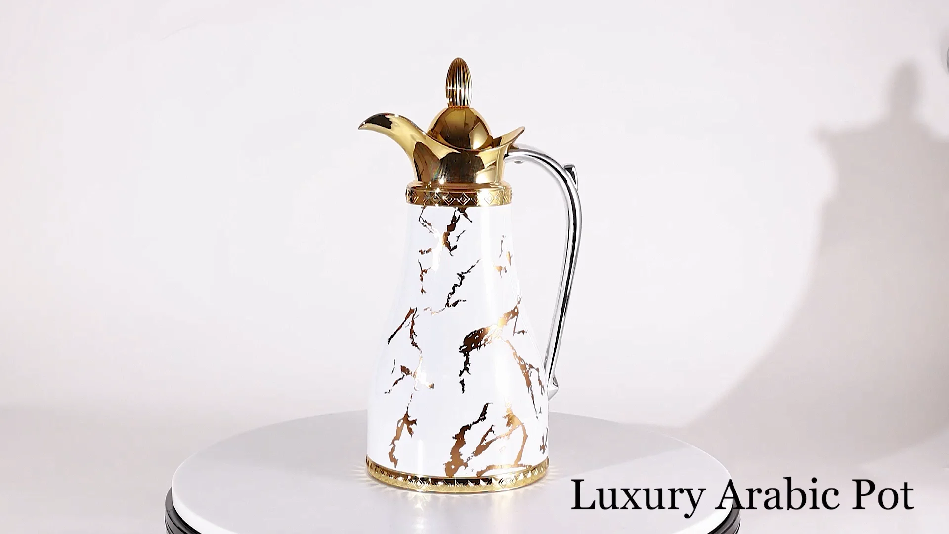 Luxury Gold Plated Insulated Arabic Coffee Pot Vacuum Flask Jug Pot For ...