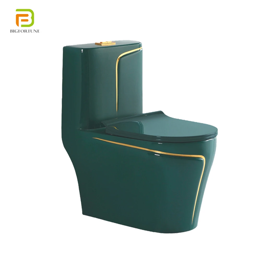 Modern Design Grey Bathroom Floor Mounted P-trap One Piece Toilet Water ...