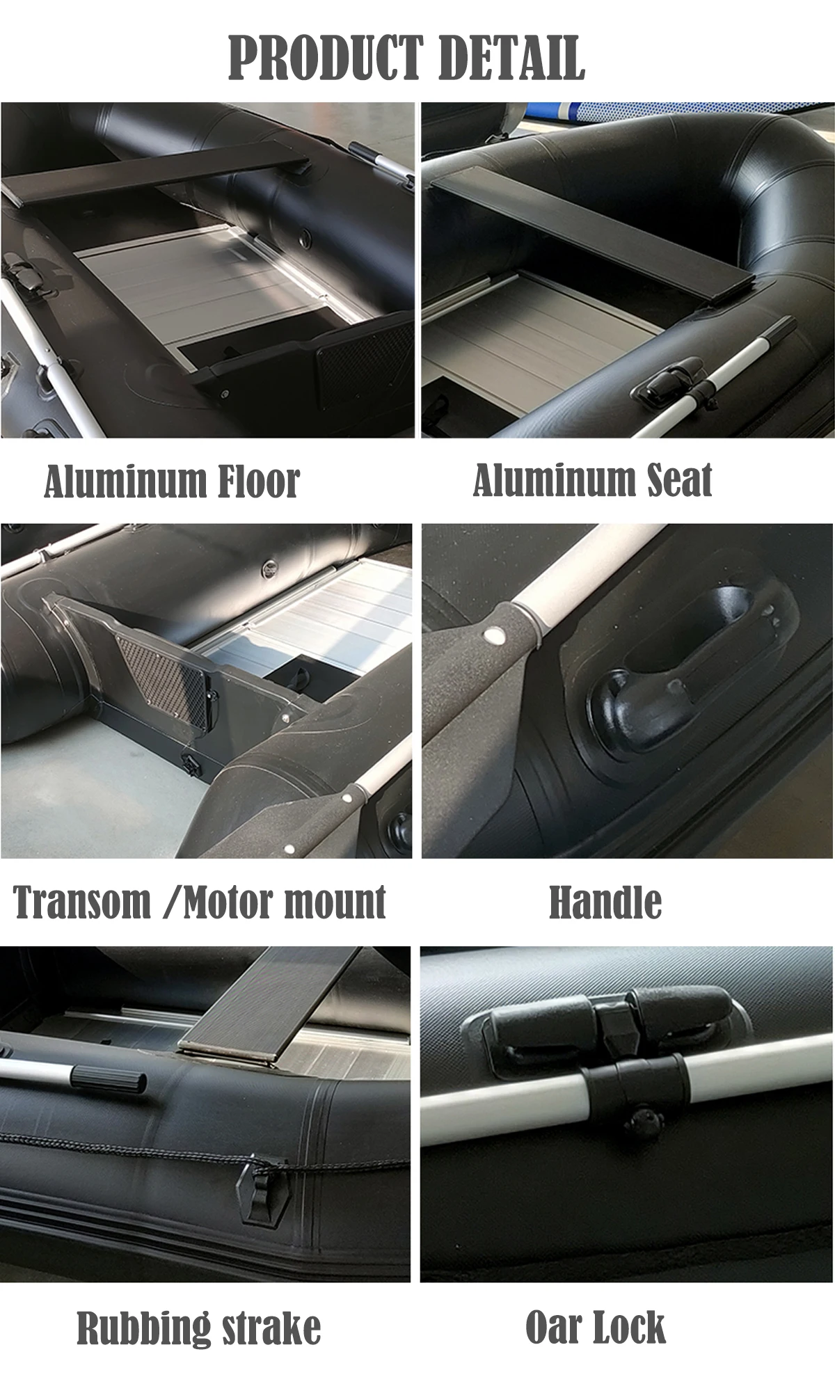 3 Years Warranty Aluminum Floor PVC Folding Boat for Fishing
