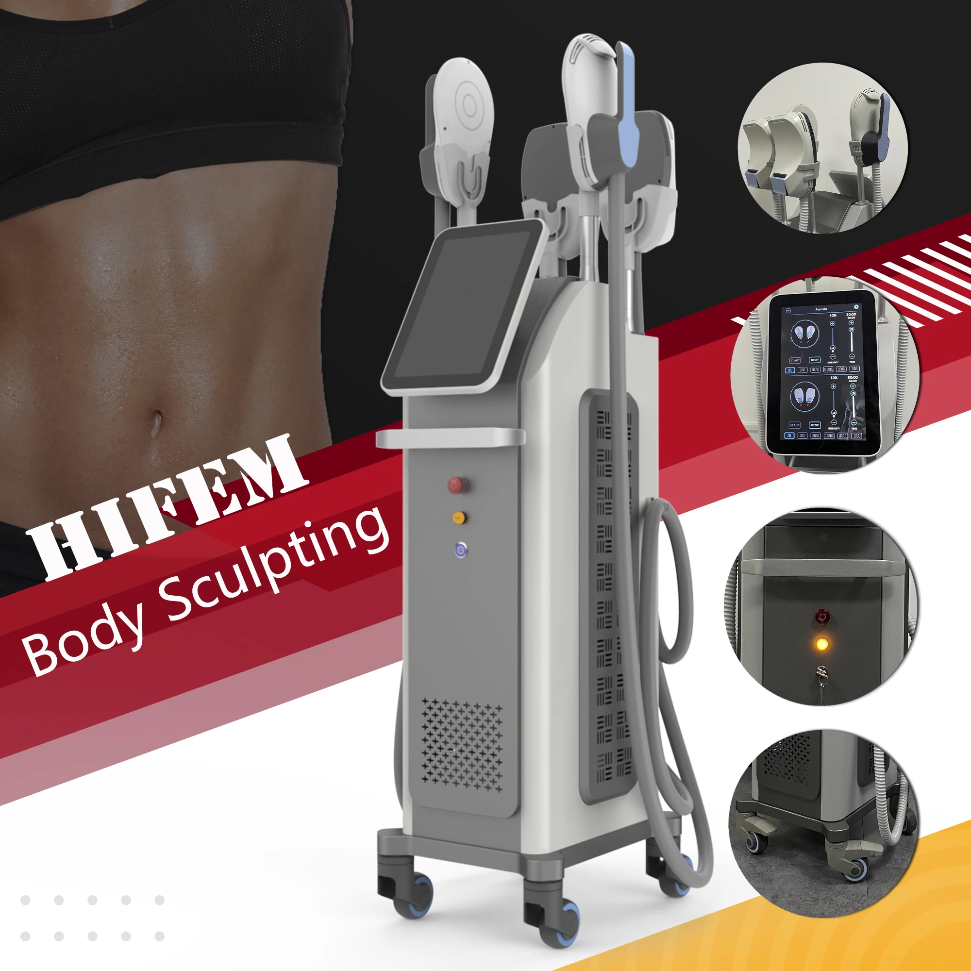 4 Handle Ems Body Shaping Sculpt Em Slim Device Ems Sculpting Machine ...