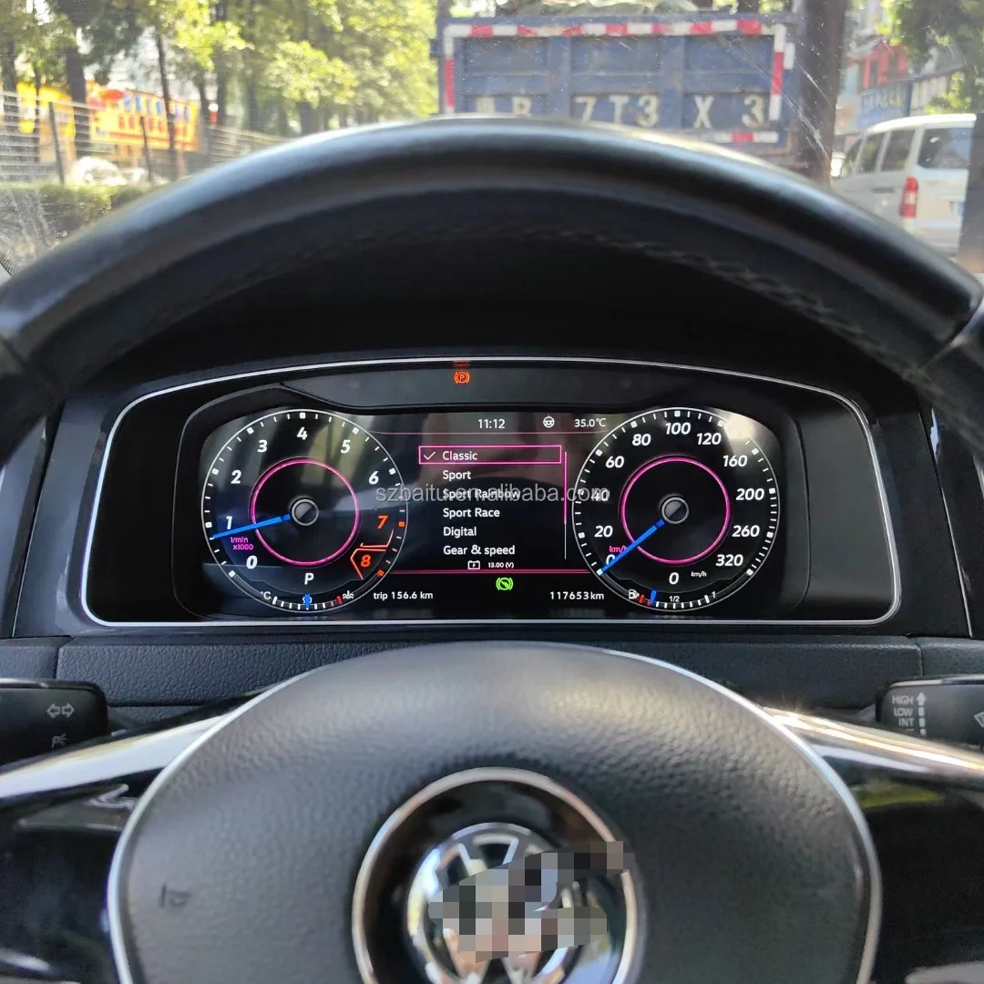 12.3'' LCD Digital Dashboard Cluster for VW Scirocco, Jetta, Golf 6/7 ...