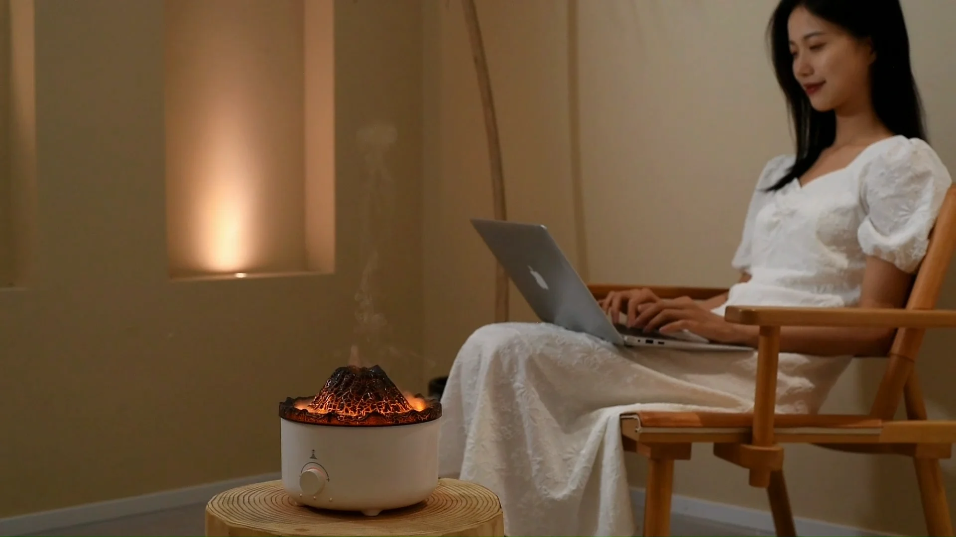 Volcano Simulation Flame Air Humidifier Home Essentials Usb Ultrasonic ...