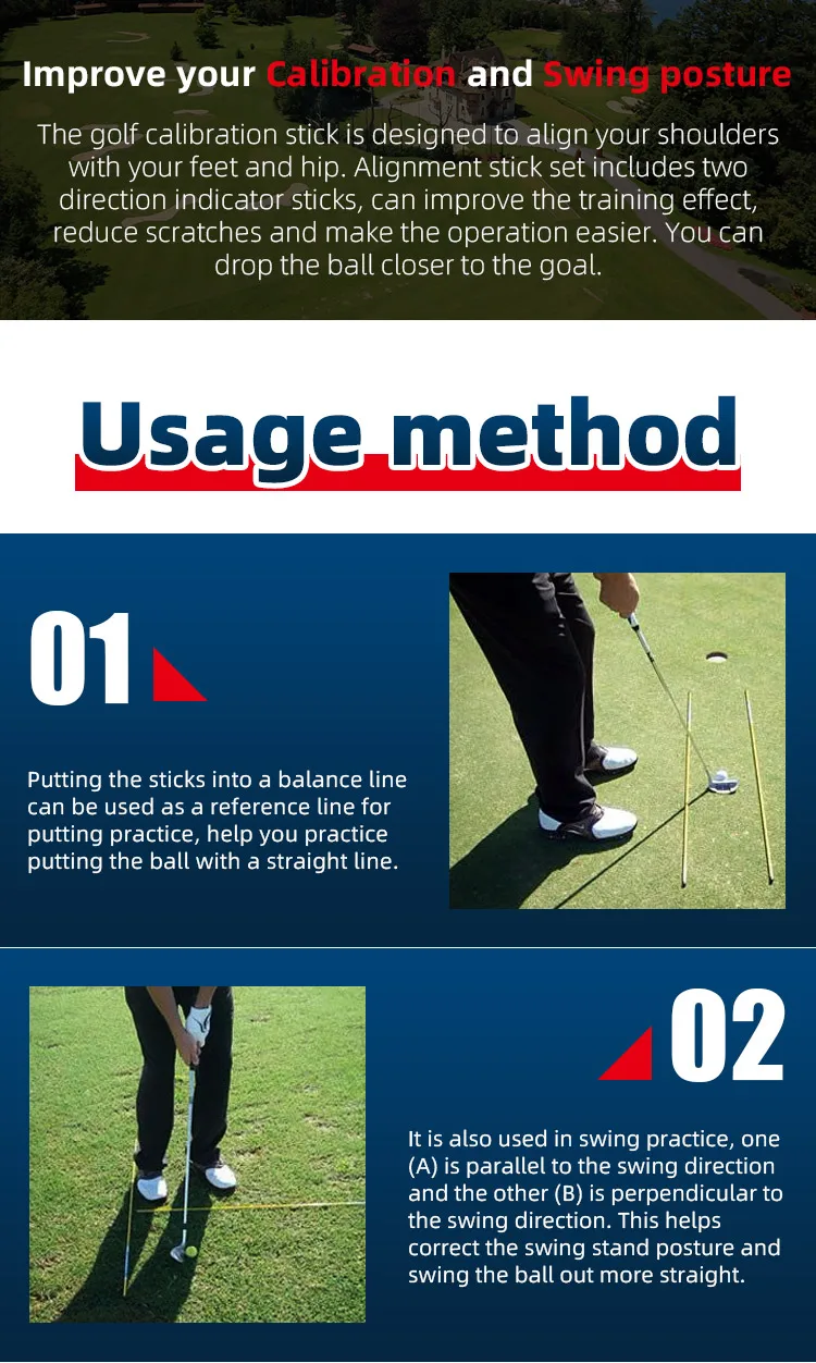 Playeagle Golf Alignment Stick Putting Aids Golf Training Aids - Buy ...