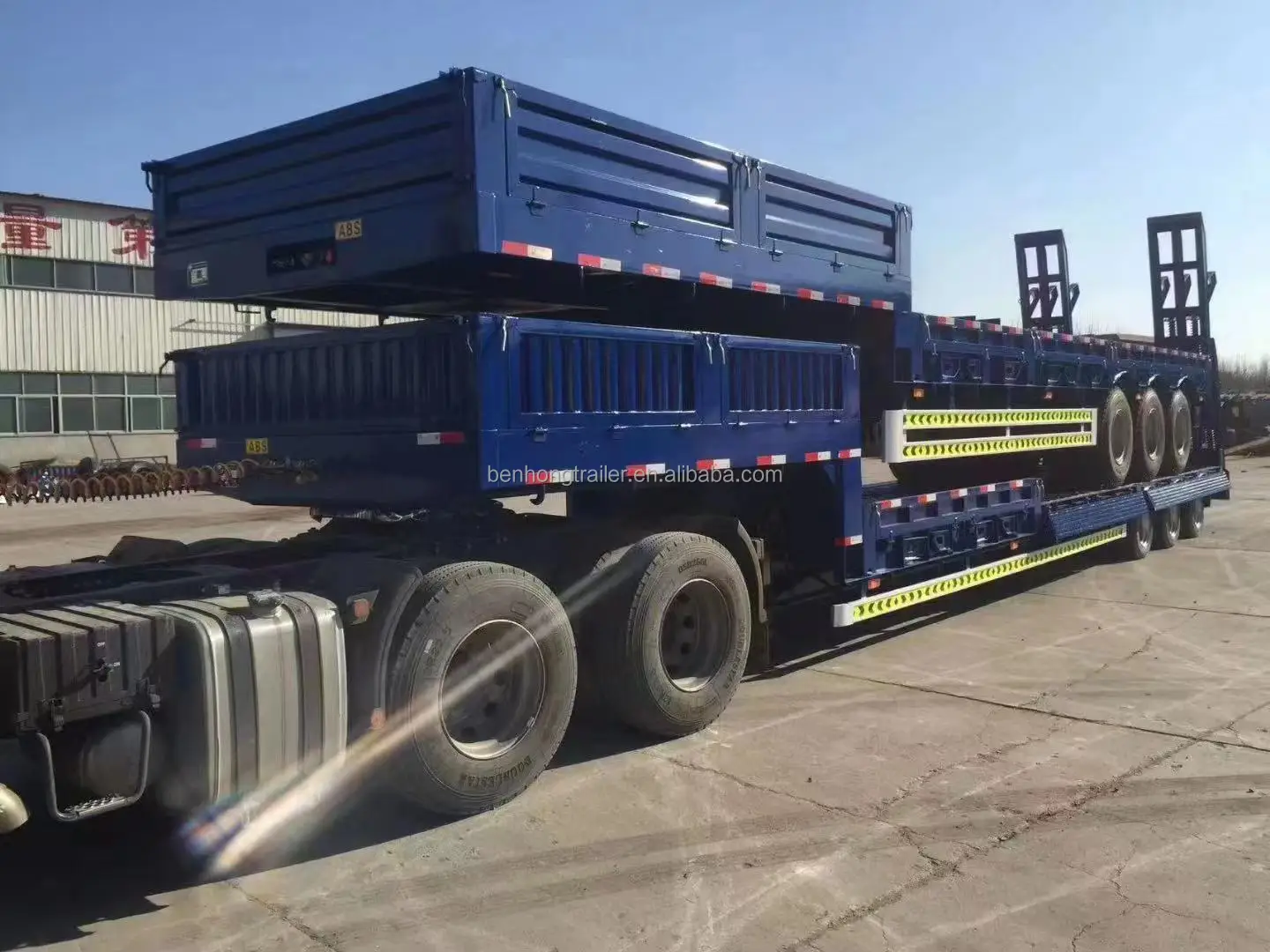 Benhong Vehicle Master 13m 3axle Lowbed Truck 60 Ton New Low Loader Bed ...