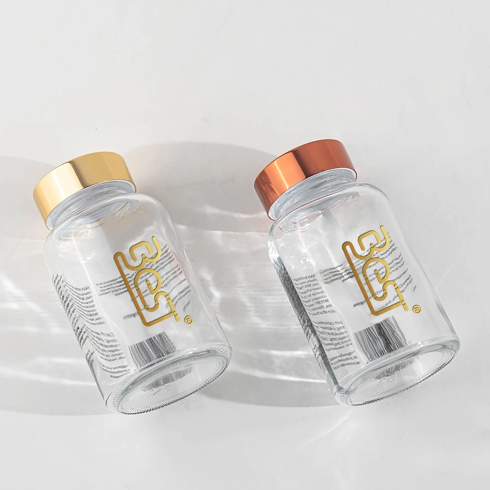 100ml 120ml 200ml Custom Glass Capsule Bottle Food Supplement Glass ...