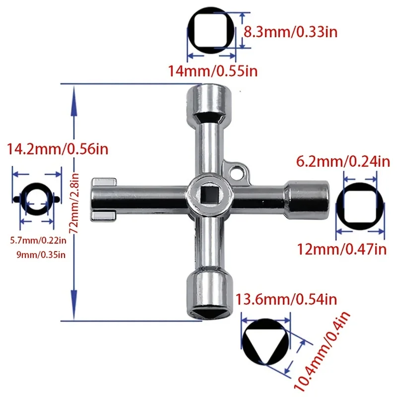 4 Way Multi Functional Universal Cross Key Plumbers - Buy 4 In 1 Cross ...