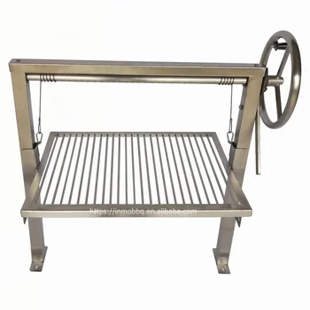 Inmo Bbq Stainless Steel Santa Maria Grill Kit With Round Rod Grate For ...