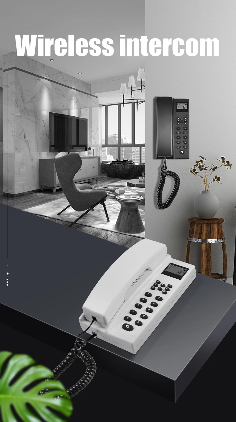 433mhz Wireless Telephone Intercom System Audio Intercom Desktop Phone ...