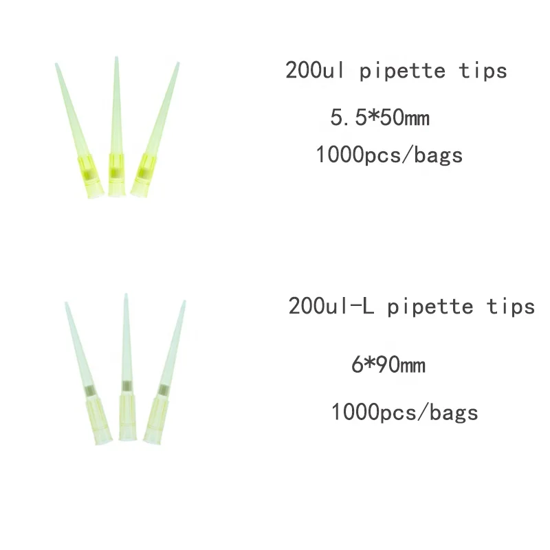 High Quality Plastic 200ul Pipette Tips 10ul 200ul 300ul 1000ul 5ml ...