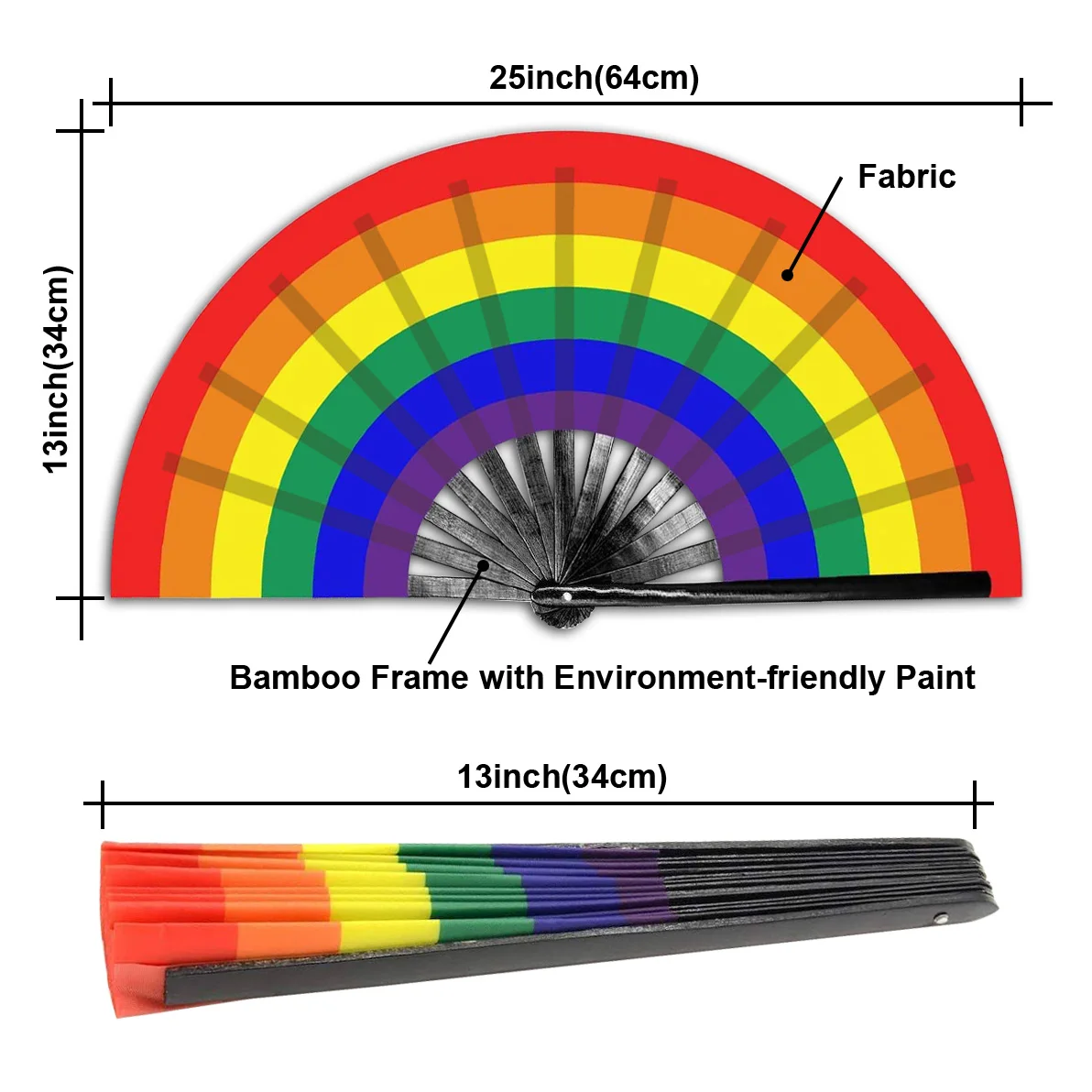 Custom Kung Fu Clack Fan for Party Use - Large 33cm
