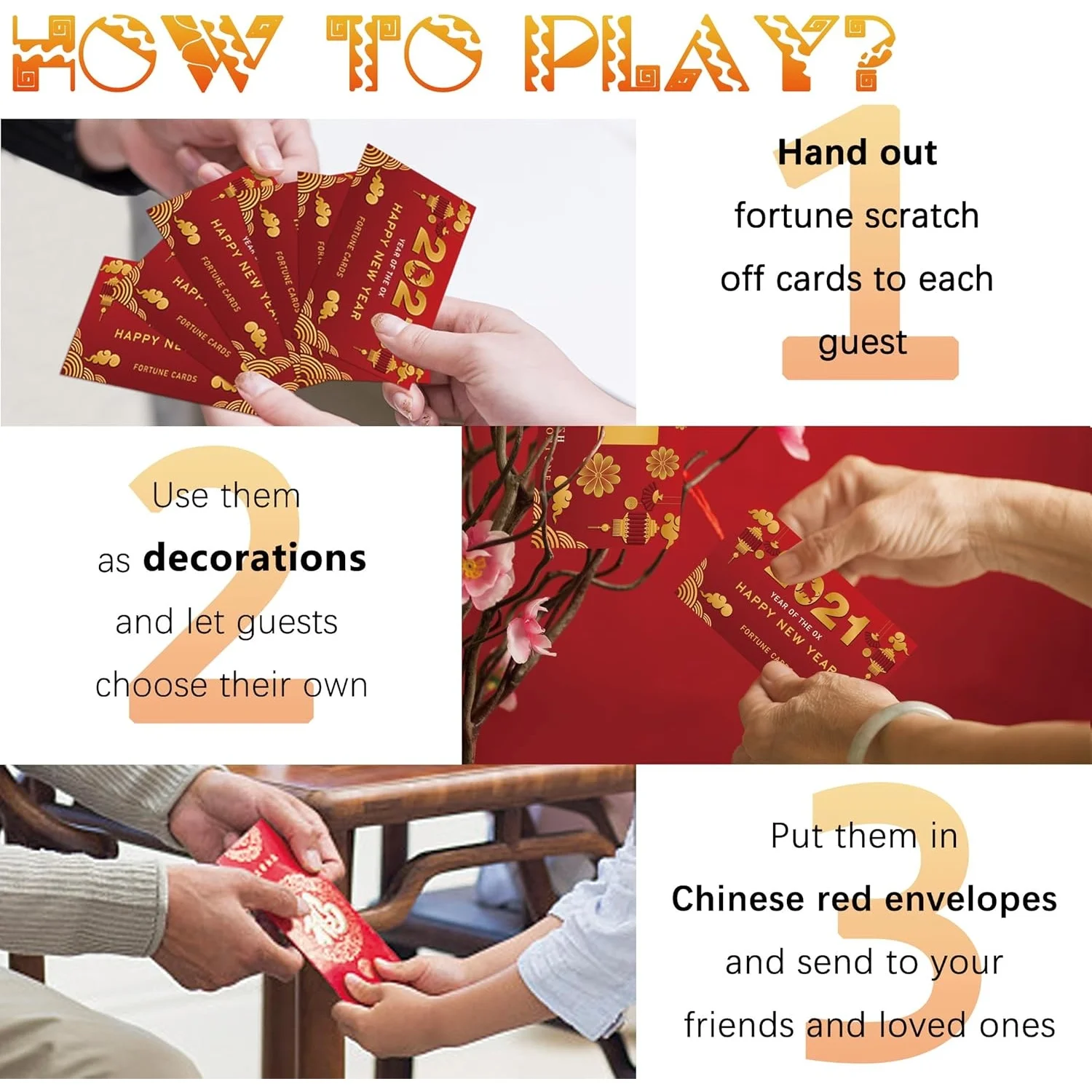 Chinese Lunar New Year 2026 Scratch Off Card Game and Envelopes -Year ...
