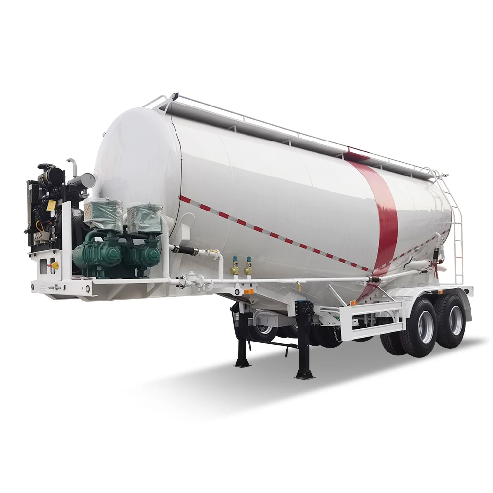 2-axle 35 Cubic Meter Steel Bulk Cement Tank Semi-trailer Diesel Engine ...