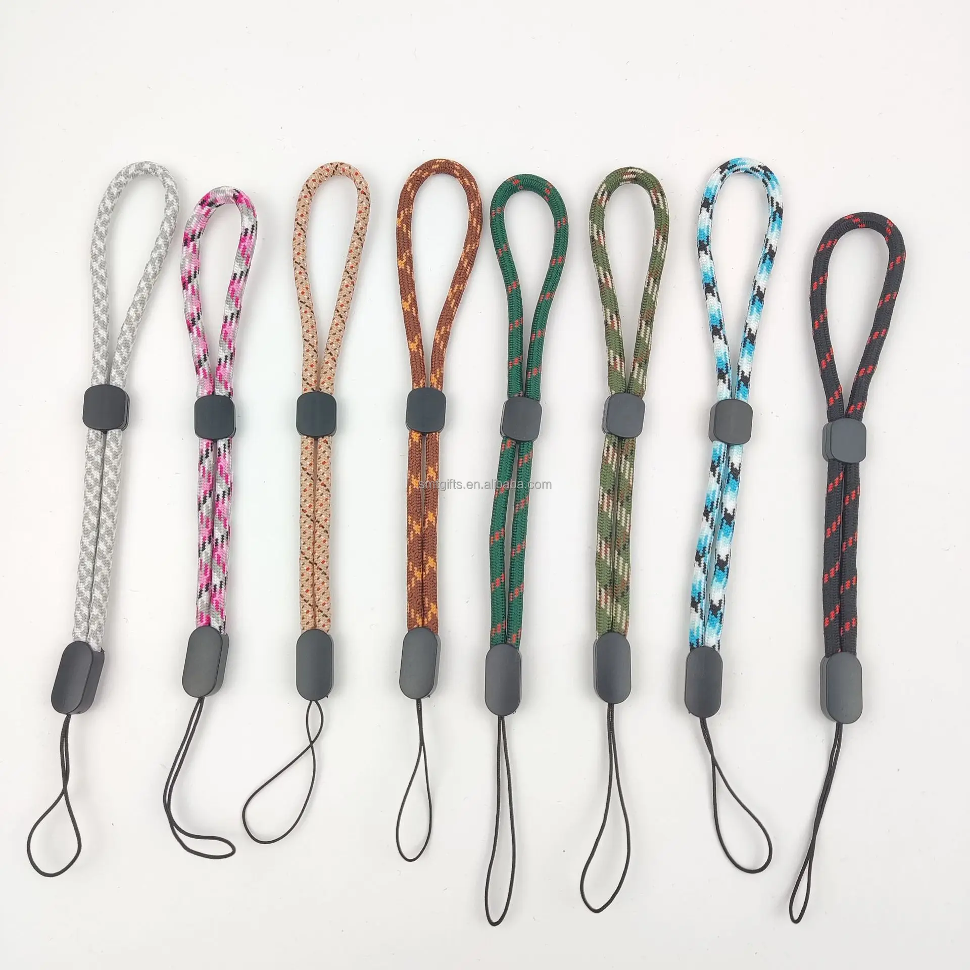 Adjustable Braid Round Mobile Phone Wrist Straps USB Key Camera Short ...