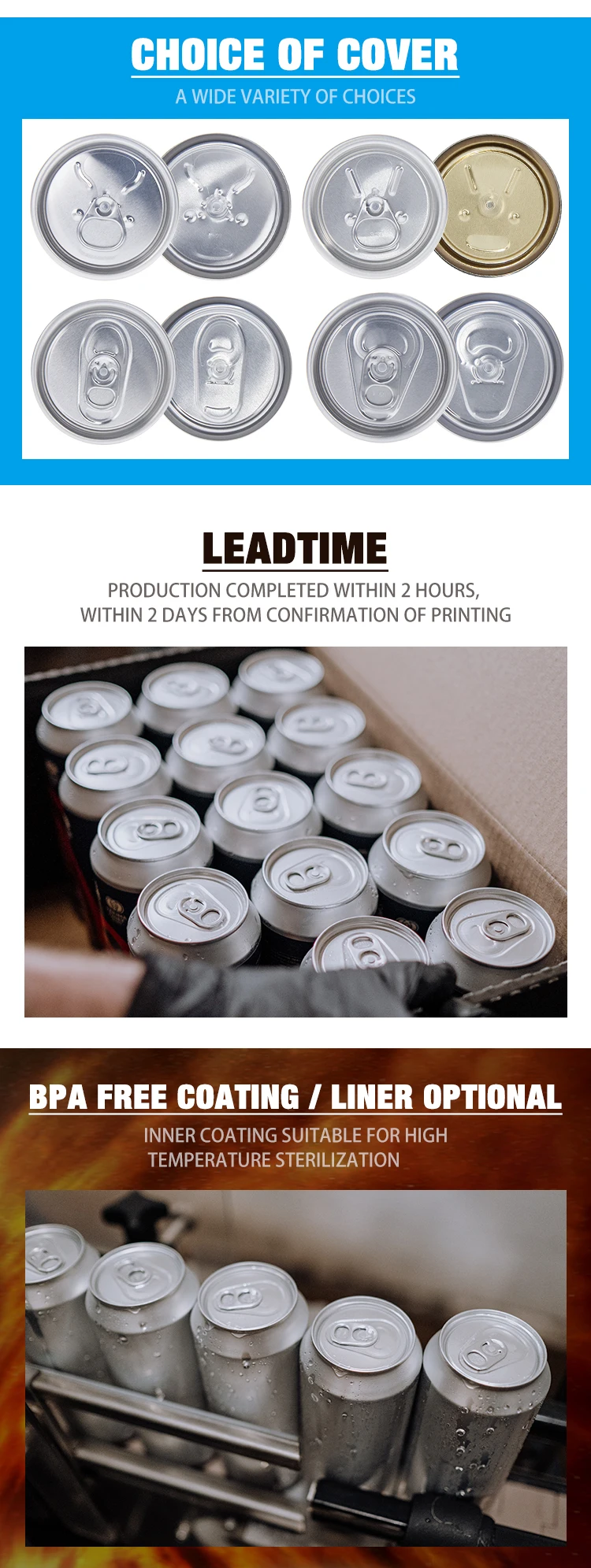 Custom Printed Aluminum Cans for Beer and Cola Wholesale